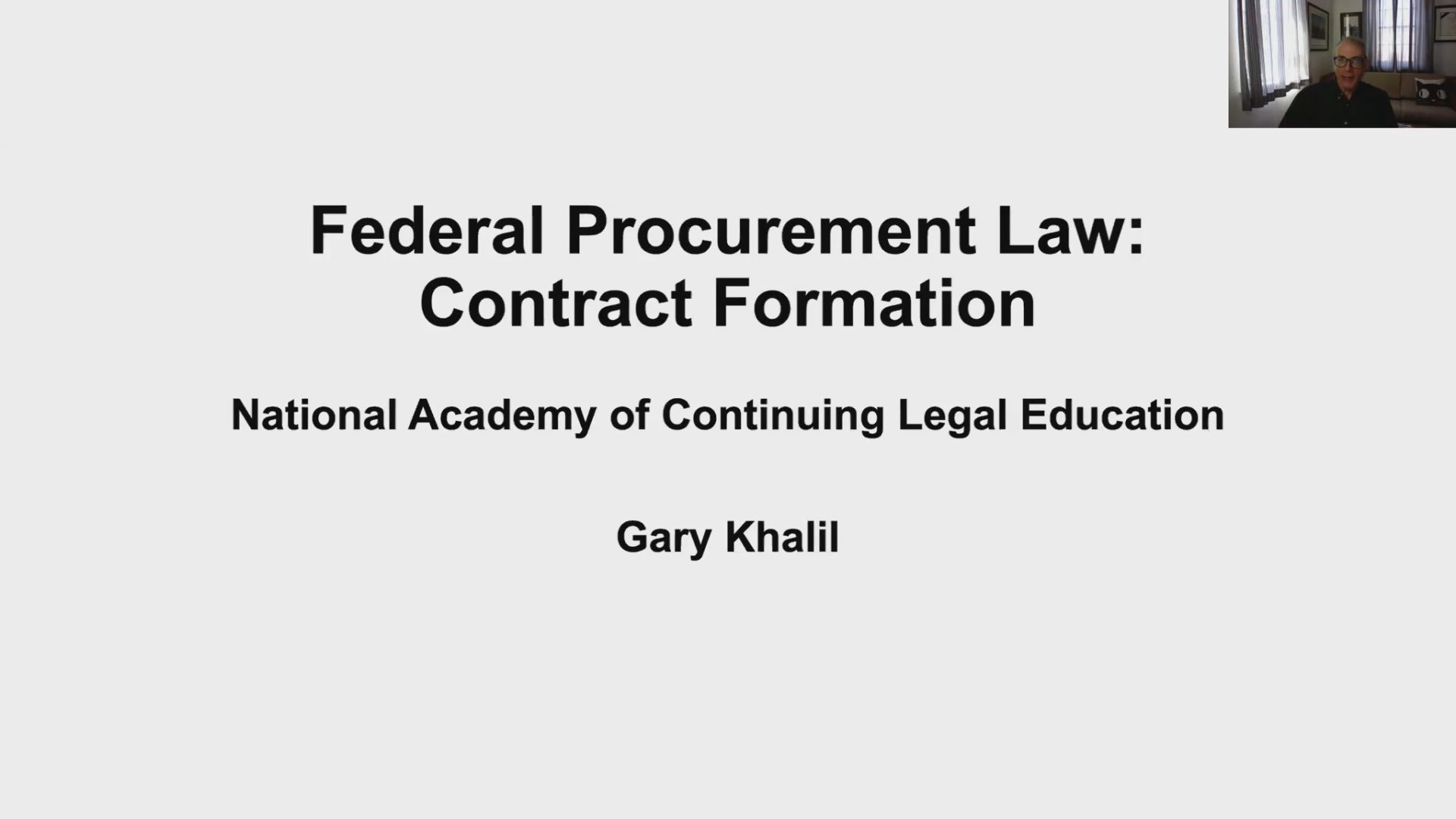 NACLE | Federal Procurement Law: Contract Formation